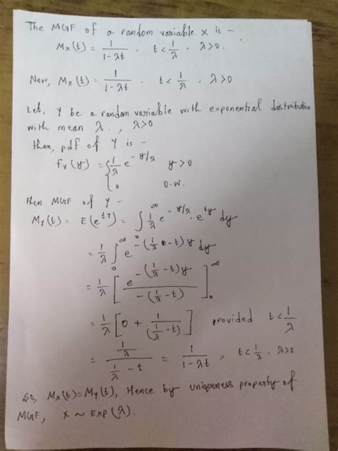 The Moment Generating Function Of A Random Variable X Is As Follows 1