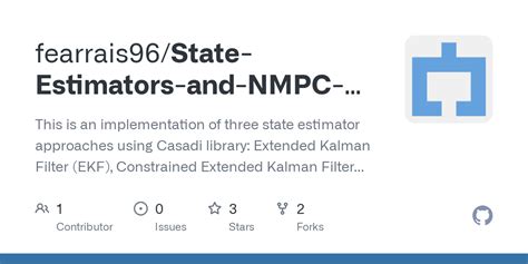 Github Fearrais96state Estimators And Nmpc Algorithms In Python This Is An Implementation Of