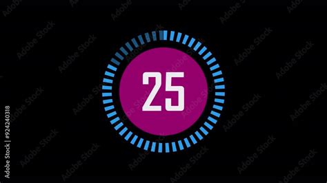 30 Seconds Countdown Timer Animation From 30 To 0 Seconds With Black Background Circular