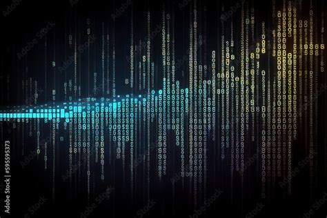 Binary Computer Matrix Code Data Stream Abstract Background Showing A Coding Transmission Over