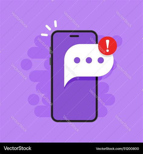 Phone Notifications Icon In Flat Style Smartphone Vector Image