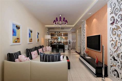 长沙中国铁建梅溪青秀现代风格96平米设计方案 现代风格客厅沙发背景墙装信通网