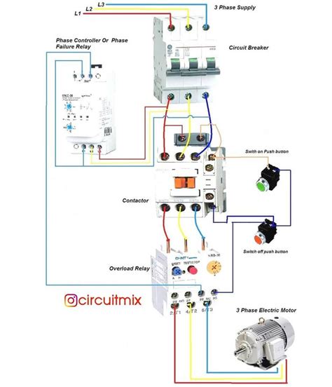 🔴3 Phase Induction Motor Starter Circuit Diagram 😍 Follow Us 👉 Circuitmix 😊 Save Share And Tag