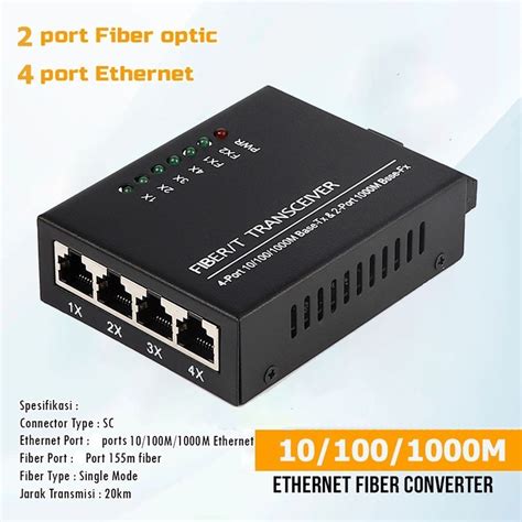 Jual 100 1000mbps Fiber Switch Media Converter Transceiver Ethernet 2
