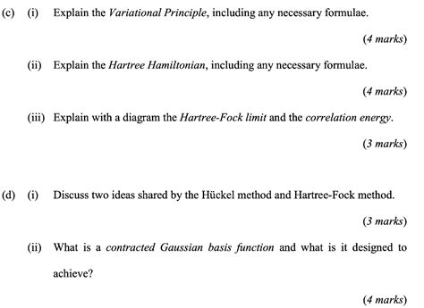 solved c i explain the variational principle including
