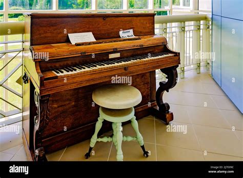 An Antique Upright Pleyel Piano Is Displayed At The Jefferson Davis