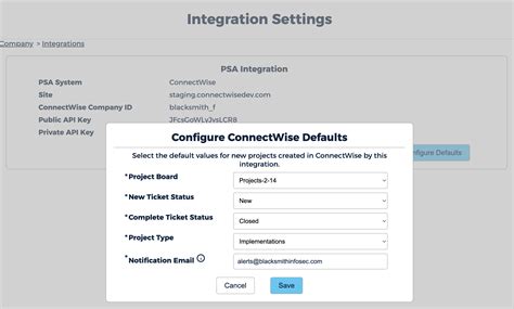 Blacksmith Infosec Connectwise Marketplace