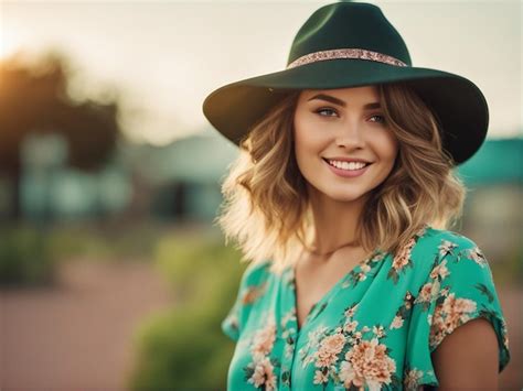 Premium Ai Image A Australian Girl Wearing Trendy Printed Clothes And