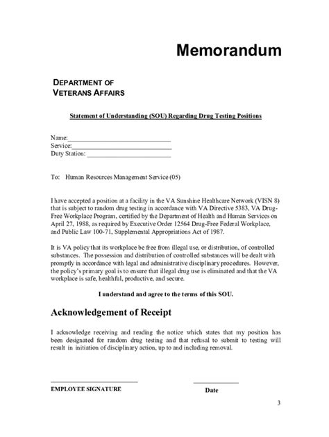 Fillable Online Random Drug Testing Notification And Acknowledgment