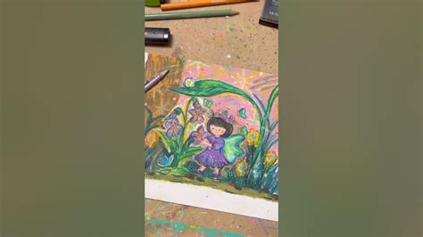 오일파스텔과 색연필로 그리는 꽃 요정🌸💐 일러스트작가 일러스트 오일파스텔그리기 오일파스텔초보 문교오일파스텔 Youtube