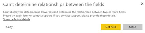 can t determine relationship between the tables microsoft fabric