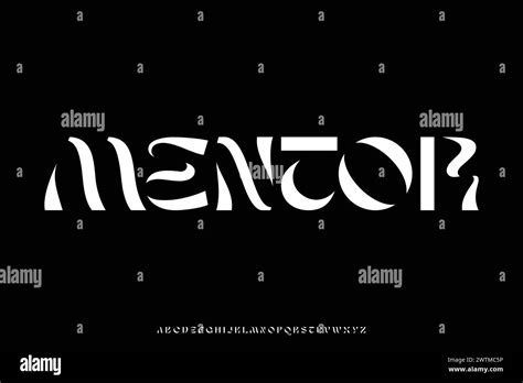 Abstract Decorative Stencil Type Alphabet Display Font Vector Trend Psychedelic Typeface Stock