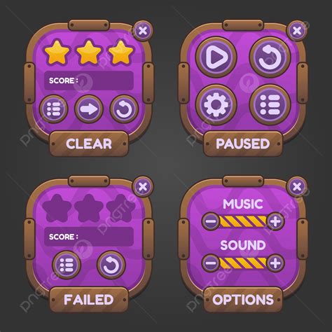 Rpg Game Vector Design Images Set Of Vector Game Menu Selection For Rpg And Adventure Game