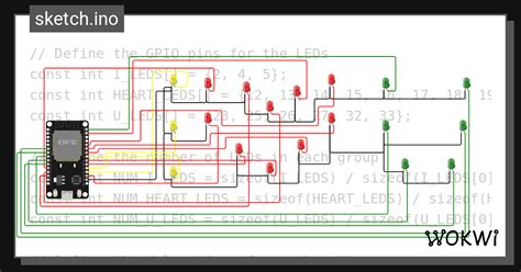 esp32 LED pattern - Wokwi ESP32, STM32, Arduino Simulator