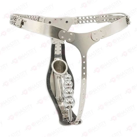 Dual Button Lock Male Stainless Steel Chastity Belt Mchastity