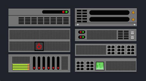 Set Of Computer Server 485627 Vector Art At Vecteezy