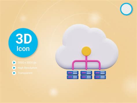 premium psd 3d cloud database icon