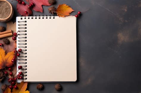 Premium AI Image Aesthetic Autumn Inspirations Muse In An Open Notebook Reveals Nature S Delight