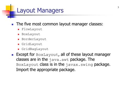 Ppt Chapter 18 Gui Programming Component Layout Additional Gui