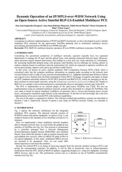 Pdf Dynamic Operation Of An Ipmpls Over Wdm Network Using An Open