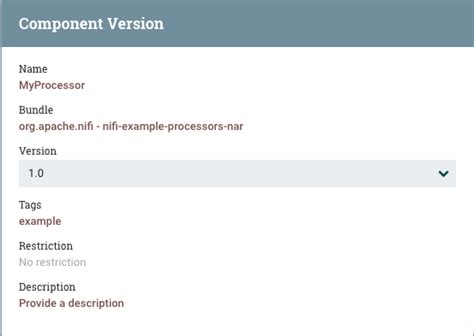 Apache Nifi Component Versioning