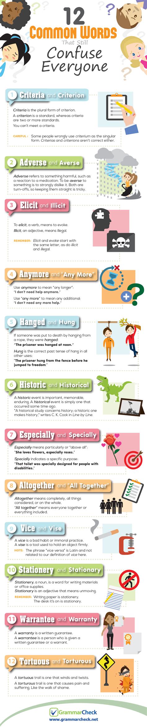 12 Common Words That Still Confuse Everyone Infographic