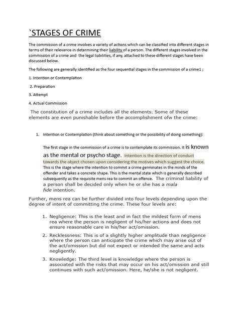 Stages Of Crime Pdf Crimes Crime And Violence