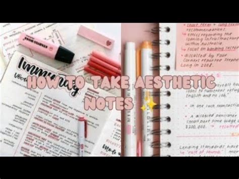 How To Take Aesthetic Notes YouTube