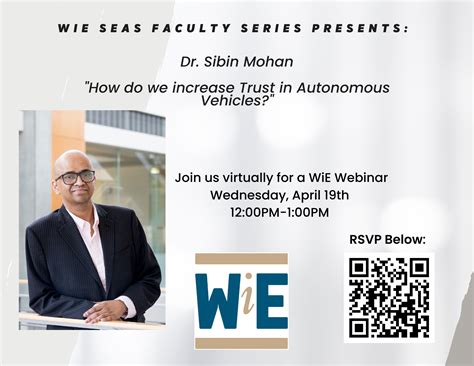 Wie Seas Faculty Series Presents Dr Sibin Mohan School Of