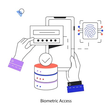 premium vector latest linear mini illustration of biometric access