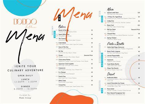 A Fold Menu Design For DO DOO Kitchen On Behance