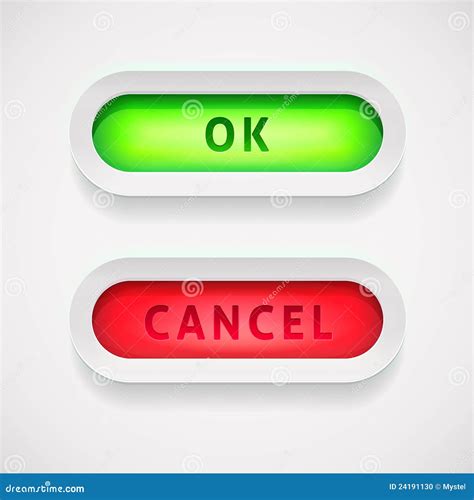 vector ok and cancel button stock vector illustration of glossy