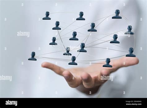 3d rendering of organization chart team concept networking in hand with