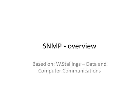 pdf snmp overview utcluj ro · snmp overview based on w