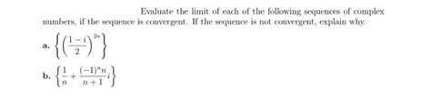 solved evaluate the limit of each of the following sequences