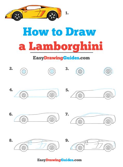 Lamborghini Drawing Step By Step