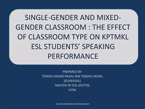 Single Gender And Mixed Gender Classroom Pptx