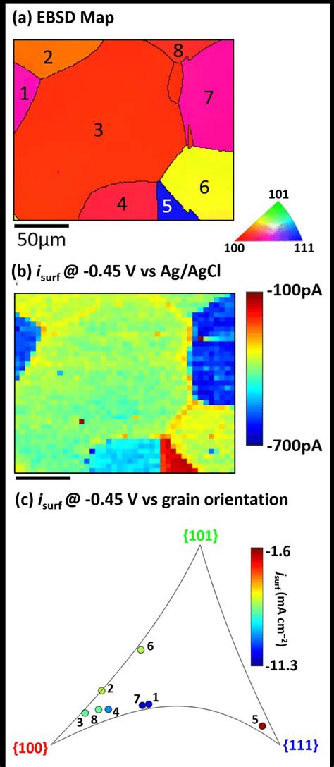 A Ebsd Map Of An Annealed Polycrystalline Pd Surface After An Seccm