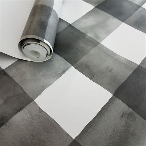 Magnolia Home Buffalo Check Black And White Wallpaper Mh1516 D