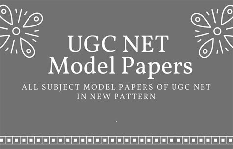 UGC NET New Pattern Model Question Papers All Subjects Education Observer