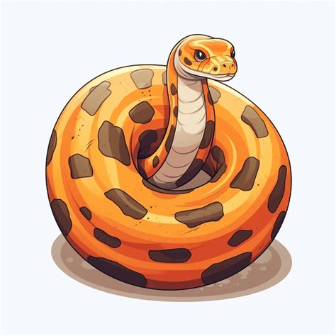 Premium Ai Image Orange Dream Ball Python Coloring Cute Flat Coloring