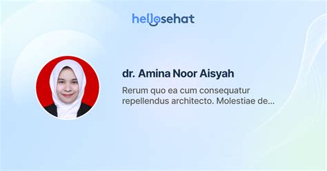 Dr Amina Noor Aisyah Dokter Umum Buat Booking Online Hellosehat