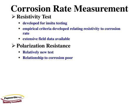 PPT Corrosion Rate Measurement PowerPoint Presentation Free Download ID