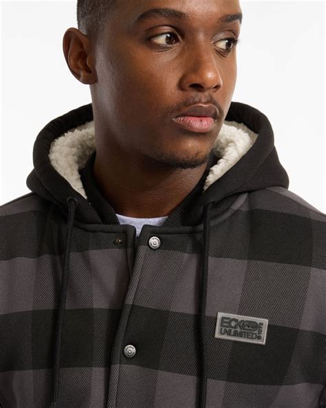 Plaid Sherpa Varsity Jacket Ecko Unltd