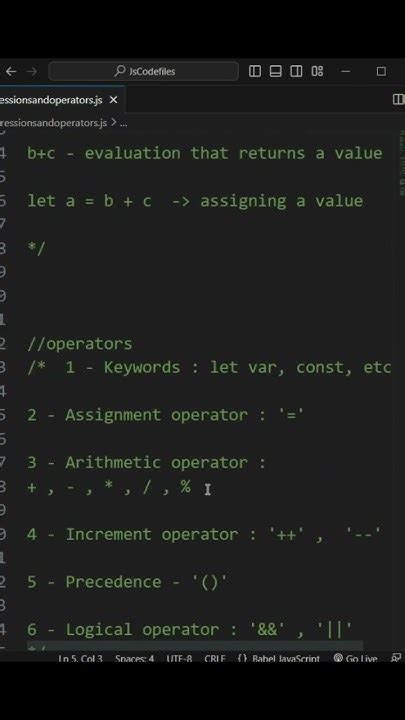 Javascript Expressions And Operators Shorts Youtube