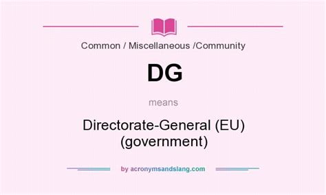 Dg Directorate General Eu Government In Common Miscellaneous