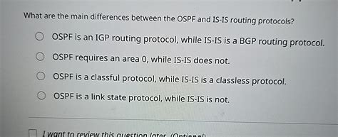 Solved What Are The Main Differences Between The Ospf And