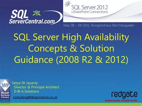 PPT SQL Server High Availability Concepts Solution Guidance R PowerPoint