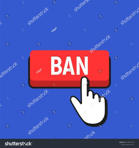 hand mouse cursor clicks ban button stock illustration 1230441352