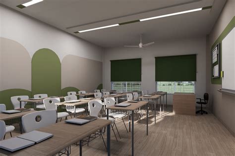Classroom Interior 3d Visualization Behance Classroom Interior 3d Visualization Behance